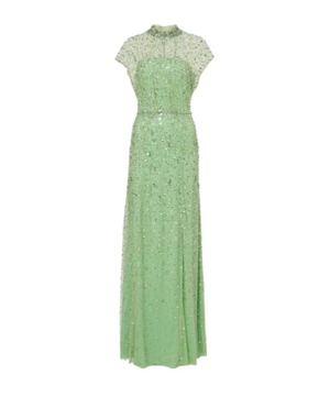 Jenny Packham Crystal Drop Embellished Gown - Green