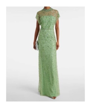 Jenny Packham Crystal Drop Embellished Gown