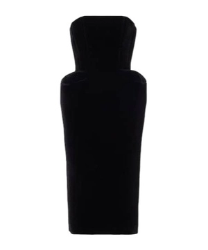 David Koma Velvet Bustier Dress - Black