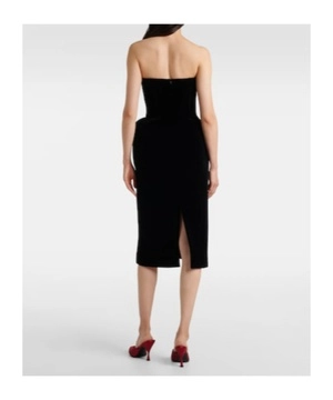 David Koma Velvet Bustier Midi Dress