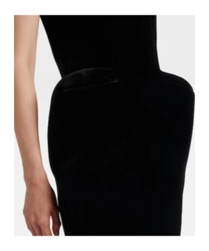 David Koma Velvet Bustier Midi Dress