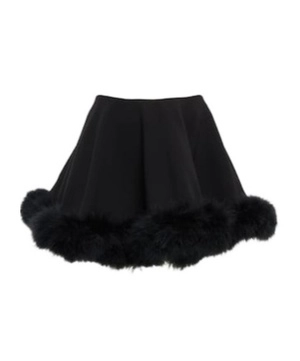 Magda Butrym Feather-trimmed Miniskirt - Black