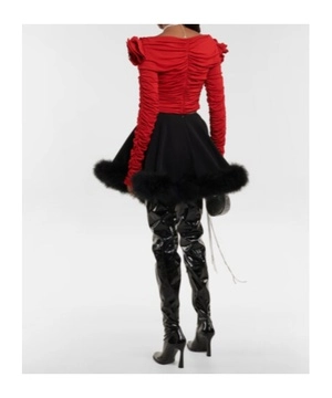 Magda Butrym Feather-trimmed Miniskirt