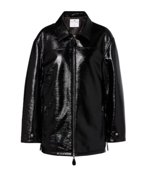 COURREGES Coated Cotton-blend Jacket - Black