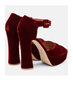 MALONE SOULIERS Yuri 125 Velvet Platform Sandals