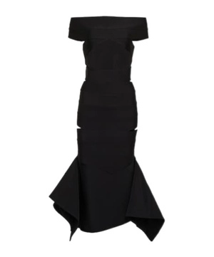 Alexandre Vauthier Off-shoulder Knit Midi Dress - Black