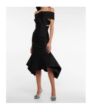 Alexandre Vauthier Off-shoulder Knit Midi Dress