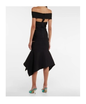 Alexandre Vauthier Off-shoulder Knit Midi Dress