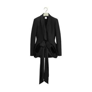 Dior Fitted Jacket With Shawl Collar And Bow Detail - Black