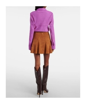 Stouls Mila Pleated Suede Miniskirt