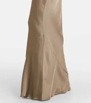 Norma Kamali Draped Halterneck Satin Gown