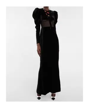 Alessandra Rich Silk-blend Velvet Maxi Dress