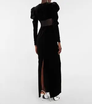 Alessandra Rich Silk-blend Velvet Maxi Dress