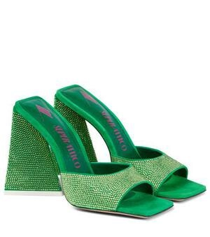 Attico Devon Embellished Leather And Suede Sandals
