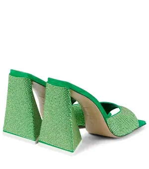 Attico Devon Embellished Leather And Suede Sandals