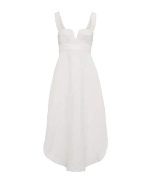 Stella McCartney Piped Asymmetric Midi Dress - White