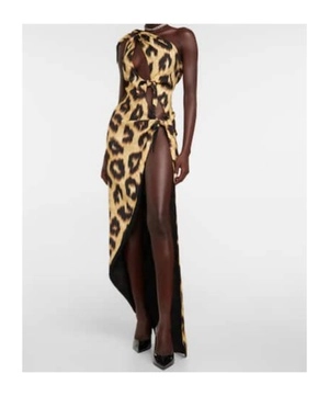 Attico Leopard-print Cutout Maxi Dress
