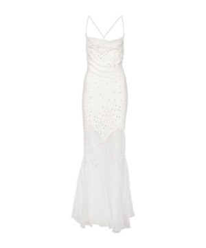 Rabanne Embellished Sheer Gown - White