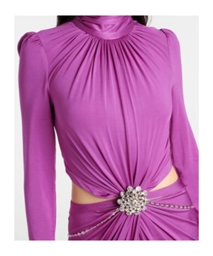Rabanne Cutout Crystal-embellished Jersey Gown