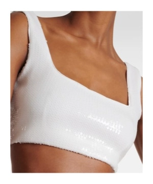Galvan Beating Heart Sequin Crop Top
