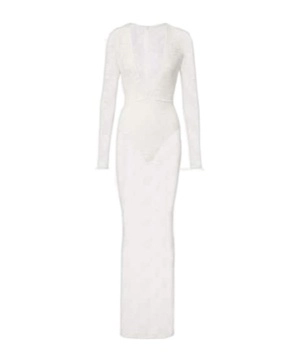 Alex Perry Bridal Sheer Lace Gown - White