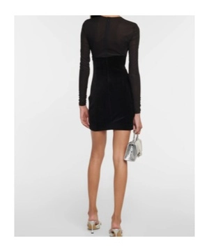 NENSI DOJAKA Cutout Velvet Minidress