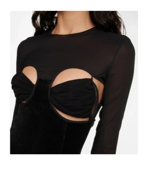 NENSI DOJAKA Cutout Velvet Minidress