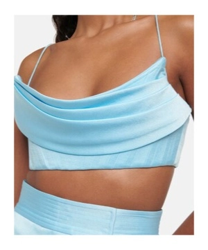 Alex Perry Carva Satin Crêpe Crop Top