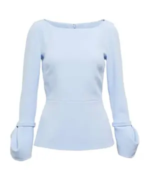 SAFIYAA LONDON Peplum Crêpe Top - Blue