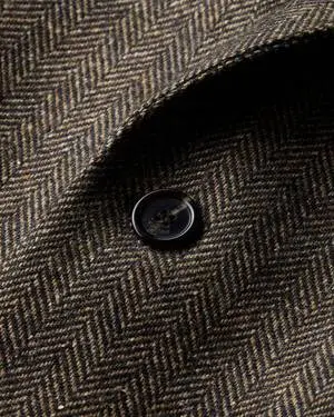 Saint Laurent Single-breasted Jacket In Herringbone Wool