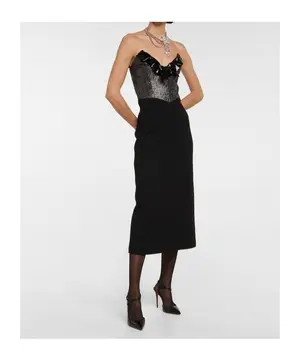 Alessandra Rich Tweed Midi Dress