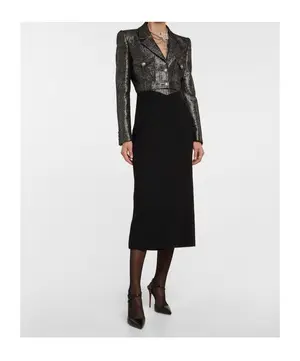 Alessandra Rich Tweed Midi Dress