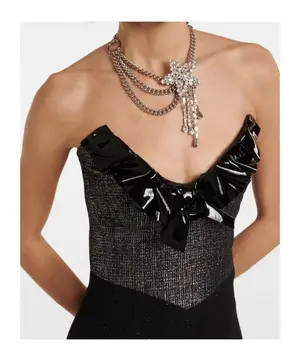 Alessandra Rich Tweed Midi Dress