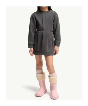 Moncler Cotton Sweatshirt Dress With Pleated Details