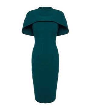 SAFIYAA LONDON Kalika Caped Midi Dress