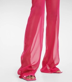 NENSI DOJAKA Mid-rise Wide-leg Silk Pants