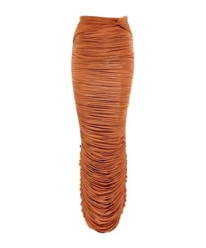 Alex Perry Hartley Ruched Maxi Skirt - Brown