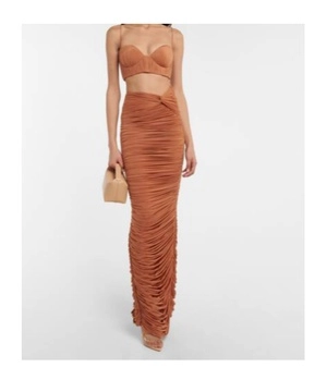Alex Perry Hartley Ruched Maxi Skirt