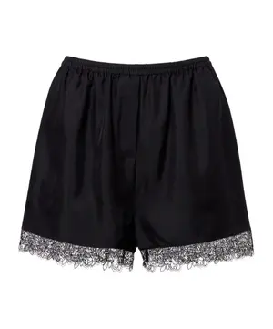 RÓHE Lace-trimmed Silk Shorts - Black