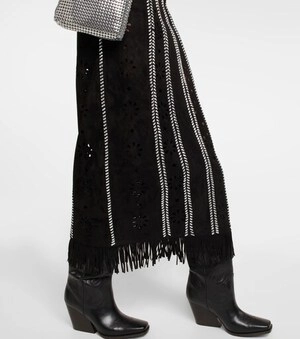 Dodo Bar Or Brett Suede Cutout Midi Dress