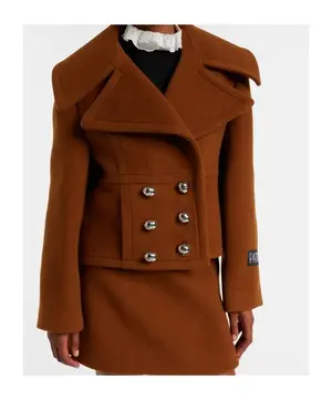 PATOU Cropped Double-breasted Casual Jacket