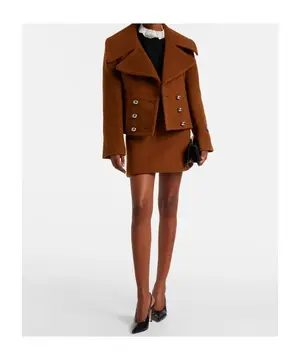 PATOU Cropped Double-breasted Casual Jacket