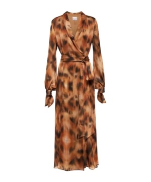 Galvan Cabana Leopard-print Wrap Dress - Brown