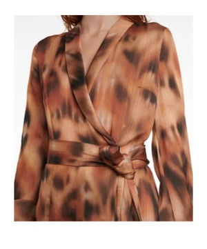 Galvan Cabana Leopard-print Wrap Dress