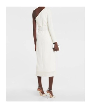 SAFIYAA LONDON Asymmetrical Crêpe Midi Dress