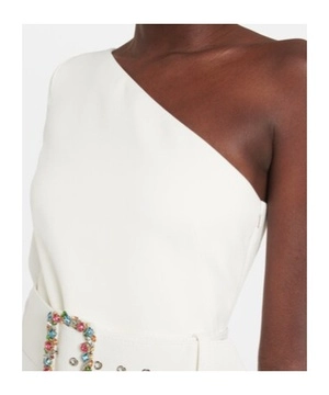 SAFIYAA LONDON Asymmetrical Crêpe Midi Dress