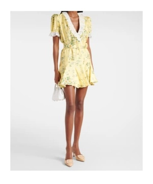 RODARTE Yellow Floral Print Minidress