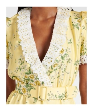 RODARTE Yellow Floral Print Minidress