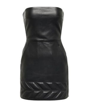 David Koma Leather Minidress - Black