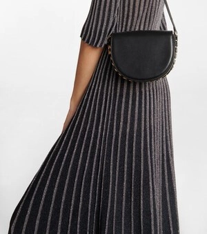 Stella McCartney Knit Midi Dress With Keyhole Neckline And Pleated Skirt